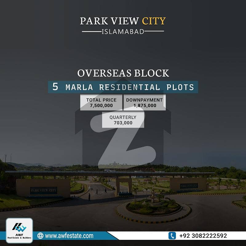 5 Marla Plot In Park View City Park View City - Overseas Block, Park ...