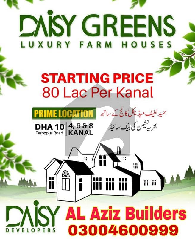6 kanal daisy Green farm house Land Dha Phase 10 Sue-e-Asal Road, Lahore ID46996113 - Zameen.com