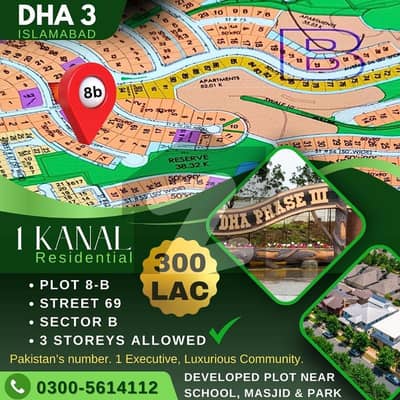 Kanal Investor Rate Plot For Sale In Sector B DHA 3 Islamabad DHA Phase ...